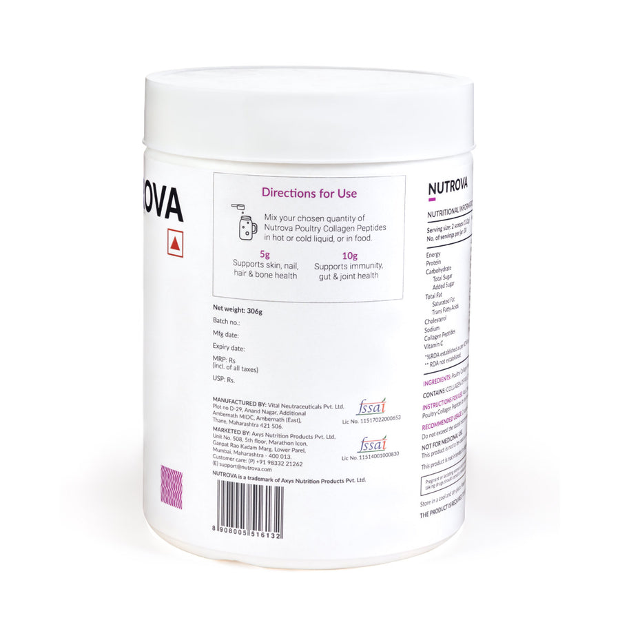 Nutrova Poultry Collagen Peptides - Collagen Supplement for Joints and ...